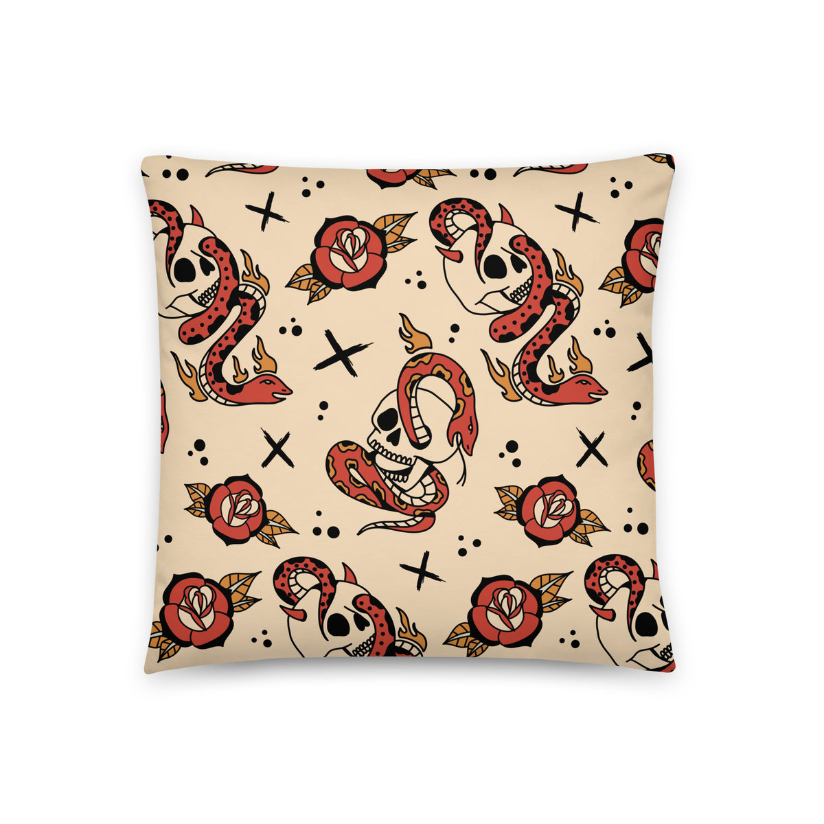 Snake Skull - Throw Pillow – American Skulls